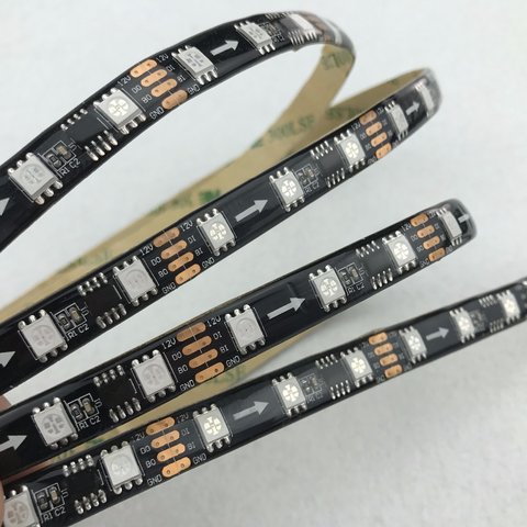 RGB LED Strip SMD5050, WS2818 (black, with controls, IP65, 12 V, 60 ...